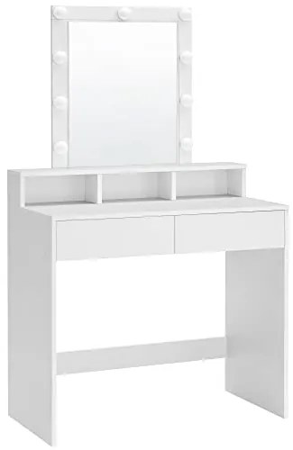 Vasagle Toaletní kosmetický stolek s LED osvětlením, bílý RDT114W01