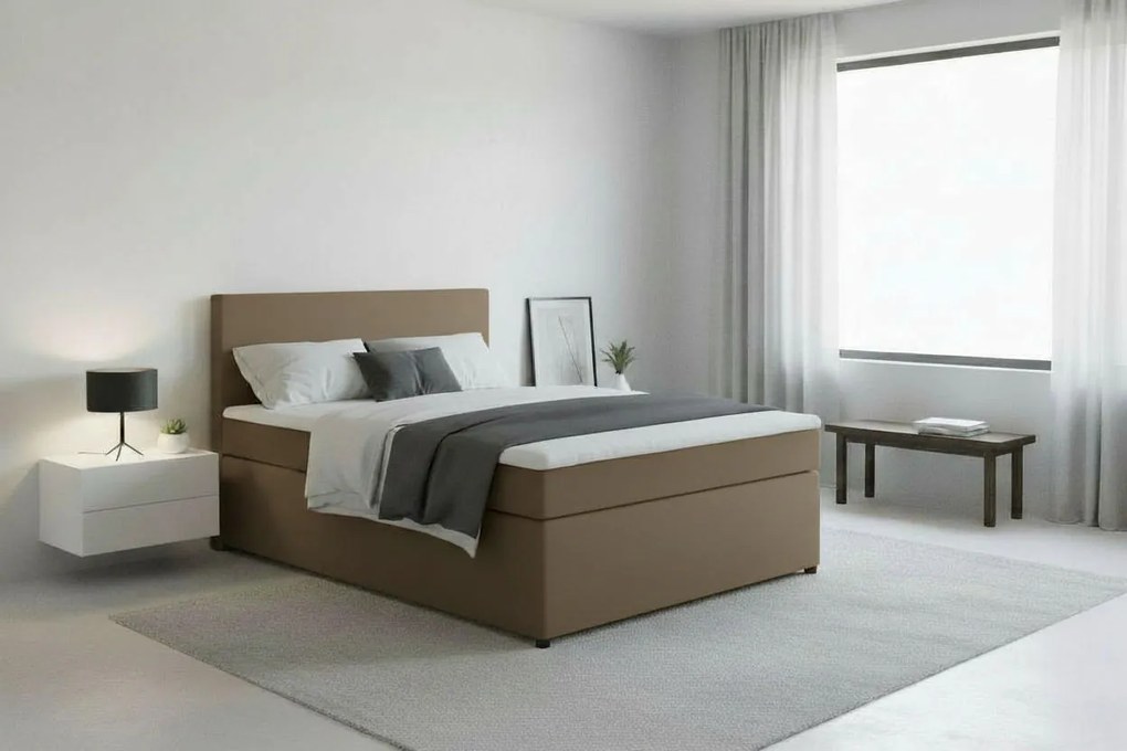 XXXLutz POSTEL BOXSPRING, 140/200 cm, pískové barvy MID.YOU - Jednolůžkové postele - 000044002907