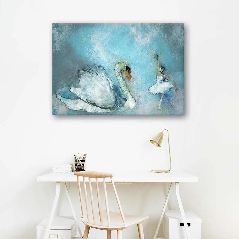 Gario Obraz na plátně Labuť a baletka Rozměry: 60 x 40 cm