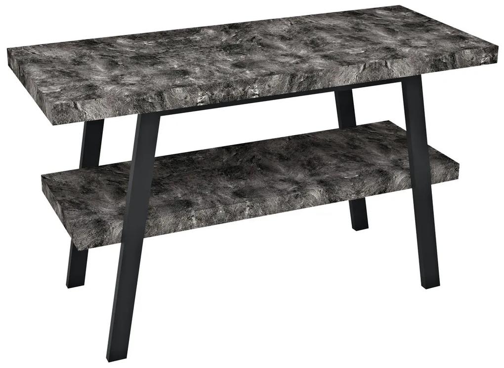 Sapho TWIGA umyvadlový stolek 130x72x50 cm, černá mat/štípaný kámen - VC453-130-9