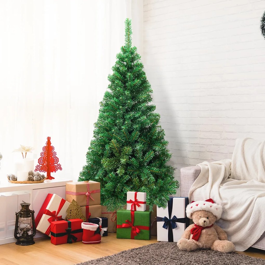 Costway Christmas Tree Umělý vánoční stromek s kovovým stojanem 150-240 cm