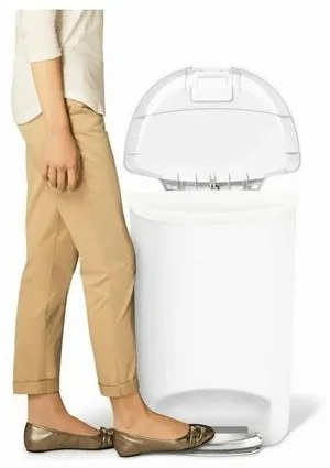 Simplehuman Pedálový odpadkový koš, 50 l, bílá