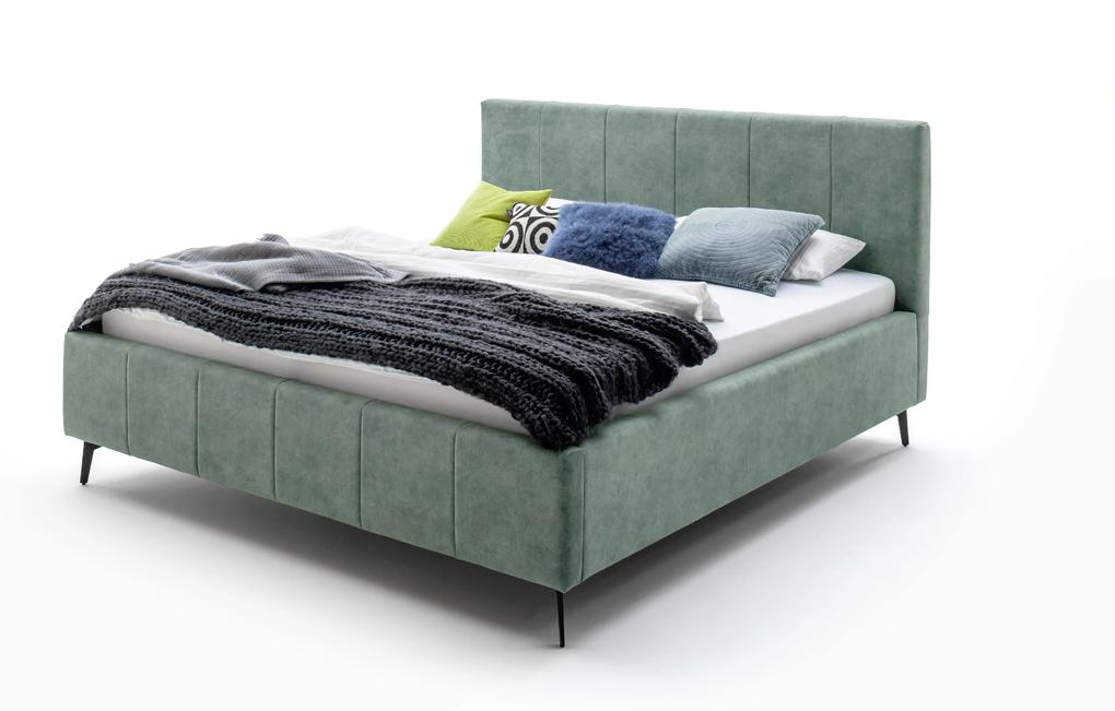Čalouněná postel LEJSAN 180x200 s úložným prostorem, zelená