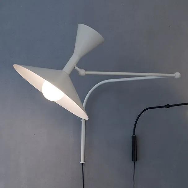 Nemo Lampe de Marseille, bílá nástěnná lampa s přímým a nepřímým světlem, 2x70W E27, max 166cm