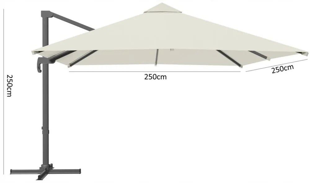 Chomik Slunečník Mini Roma 250 x 250 cm, béžový