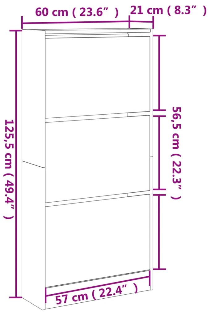 Botník dub sonoma 60 x 21 x 125,5 cm kompozitní dřevo - Default Title