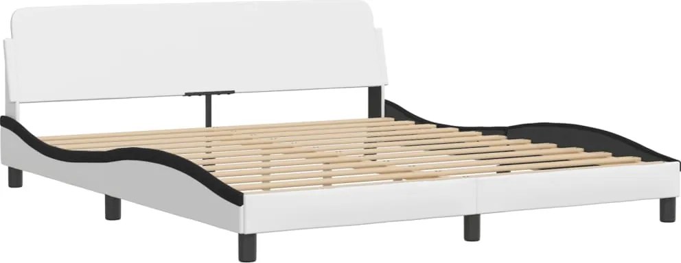 Postel s matrací Zadar bílá a černá 180 x 200 cm umělá kůže 3208886
