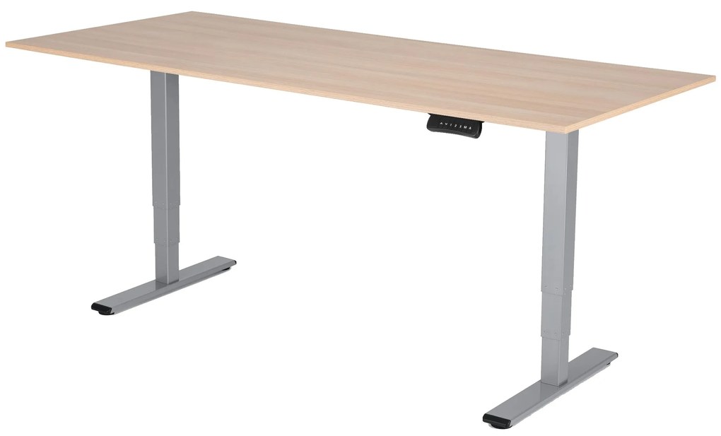 Výškově nastavitelný stůl Liftor 3segmentové nohy šedé,   deska 1800 x 800 x 18 mm dub sorano
