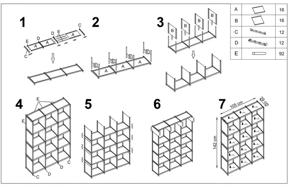 Variabilní designový úložný regál Meteor