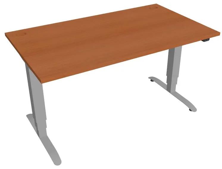 Elektr. nastavitelný stůl 140x80 - Hobis Motion MS 3 1400 Dekor stolové desky: třešeň, Barva kovové podnože: stříbrná