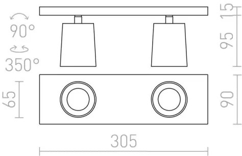 RED - Design Rendl - R12915 - Bodové svítidlo KENNY 2xGU10/35W/230V