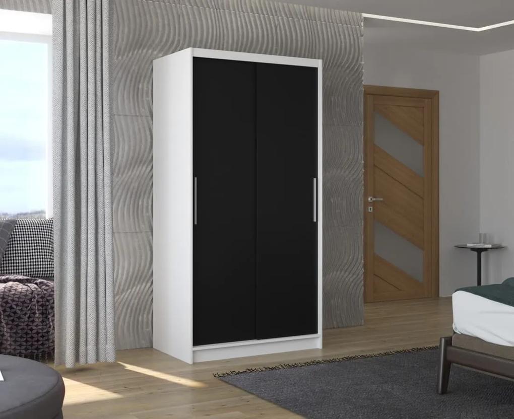 Šatní skříň s posuvnými dveřmi Collin - 100 cm Barva: Choco