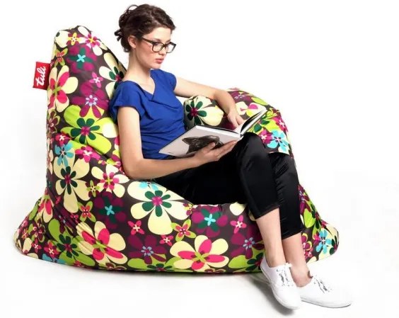 Tuli Sedací vak Sofa, vzorovaný polyester - podzim - výprodej z expozice Provedení: 936 - podzim - vzorovaný polyester