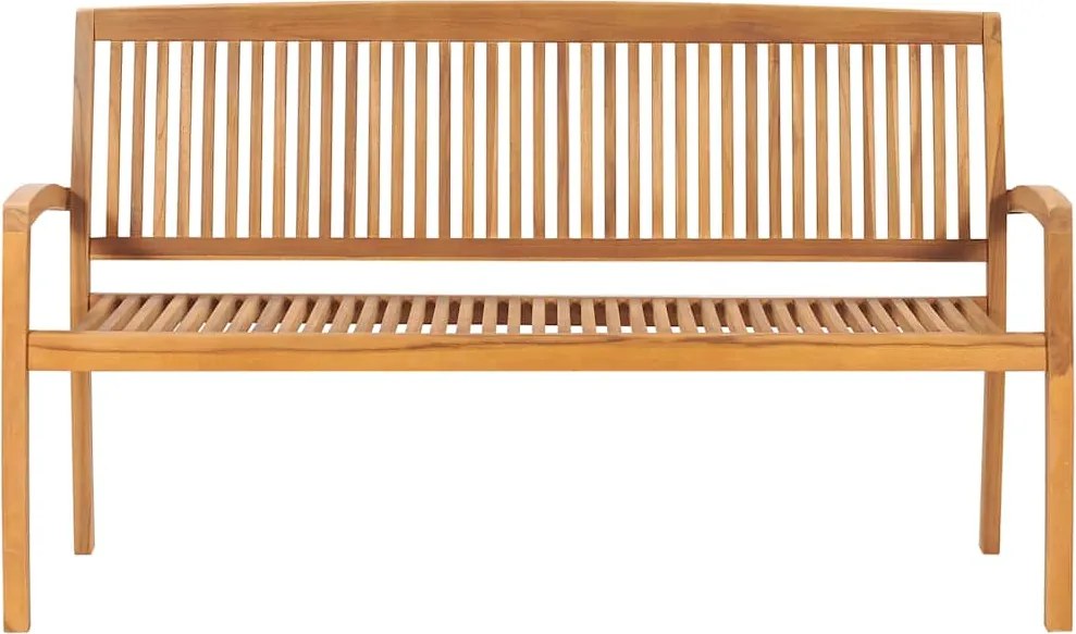 Stohovatelná zahradní lavice s poduškou 159 cm masivní teak 3063309