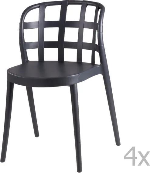 Sada 4 tmavě šedých jídelních židlí sømcasa Gina