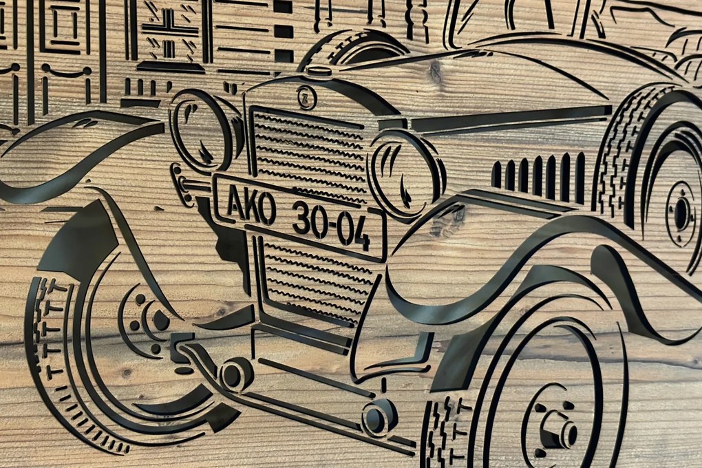 Li-Go "Veterán" světelný obraz 230V 90x60 cm provedení povrchu: dub světlý