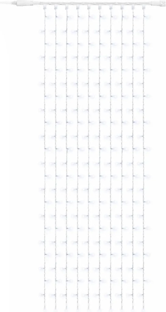 Easy Fix LED světelný závěs venkovní, 100 × 300 cm, ledově bílá s FLASH, 300 diod, bílý kabel, IP67, prodlužovací