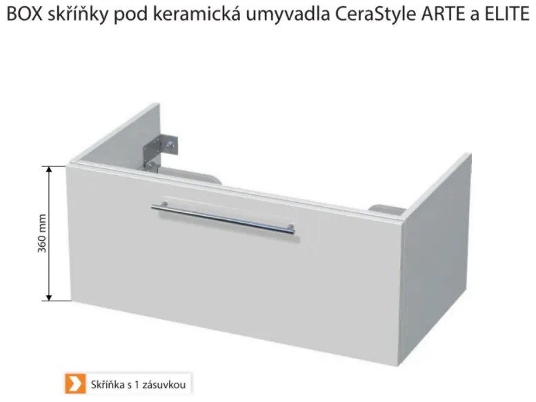 Intedoor BOX ARTE 55 1Z skříňka s umyvadlem Barva: 34 - Ořech Aida tabákový, Úchytka: AL/G - lesk