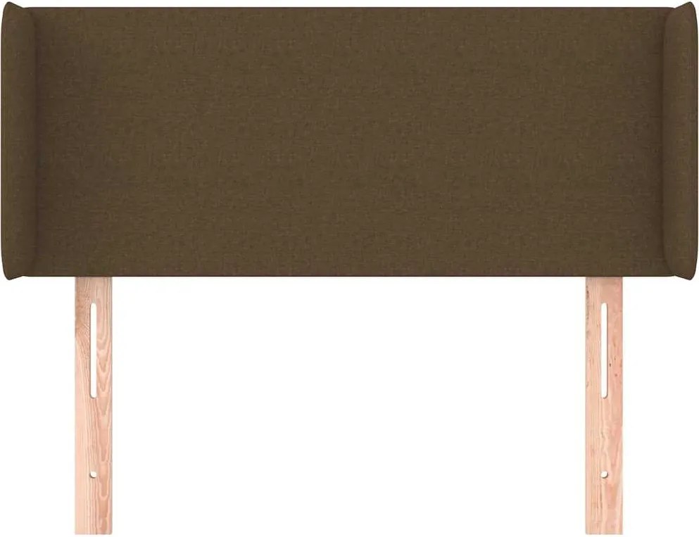 Čelo postele typu ušák tmavě hnědé 93x16x78/88 cm textil 3118473