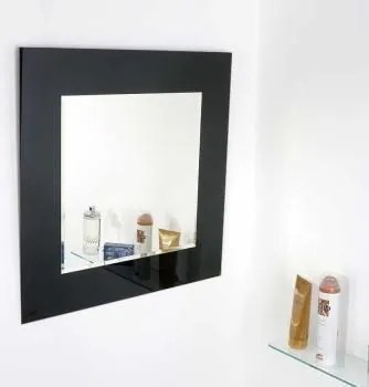 Deflee zrcadlo CUBE BLACK 60/60 ZRC347zrcadlové sklo, lacobelový podklad  60 cm x 60 cm