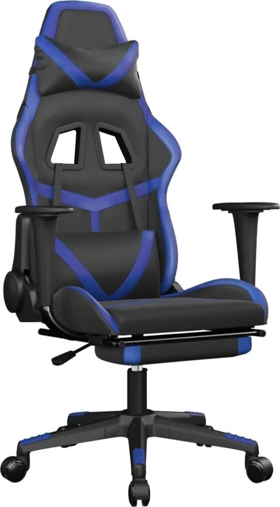 vidaXL Masážní herní židle s podnožkou umělá kůže [345434] Barva: Černá a vínová