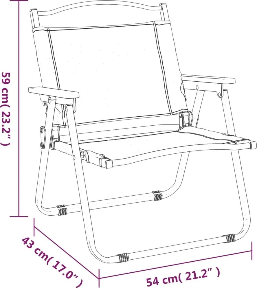 vidaXL Kempingové židle 2 ks 54 x 43 x 59 cm oxfordská látka [319483] Barva: Zelená