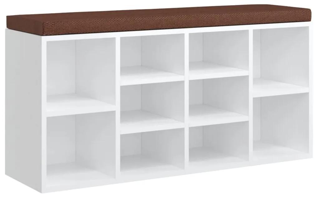 Botníková lavice bílá vysoký lesk 103x30x48 cm kompozitní dřevo - Default Title