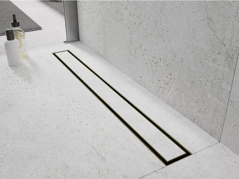 Mexen Flat M13 maskovací 2v1 na lineární odtok 50 cm, zlatý kartáčovaný - 1A19050