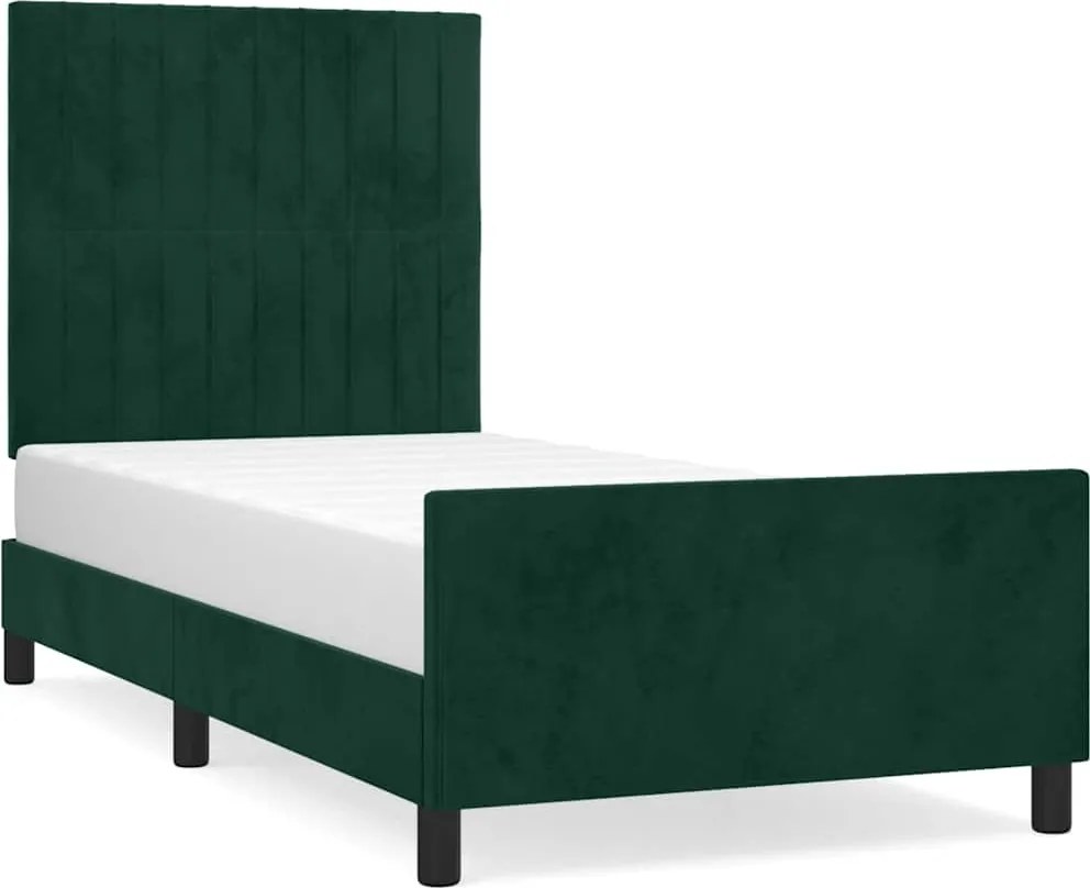 Rám postele bez matrace tmavě zelená 80 x 200 cm samet 3125846