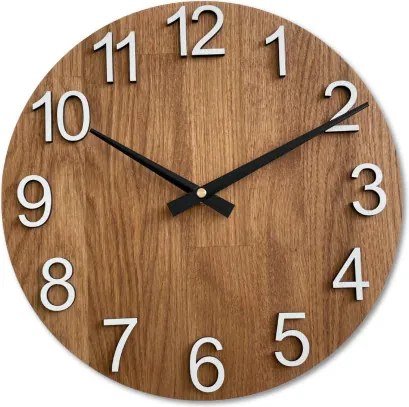 Dubové hodiny na zeď s velkými číslicemi I SENTOP MAS017-3072-black-hands