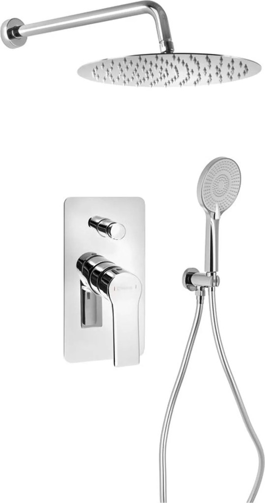 Sapho Pax - Sprchový set s baterií pod omítku, s tělesem, průměr 30 cm, chrom XA42-03