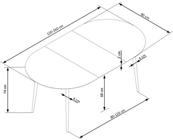 Jídelní stůl BALNOR dub/černá