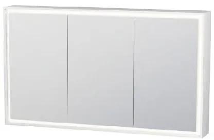Duravit L-Cube - Zrcadlová skříňka s LED osvětlením, 700x1200x155 mm, 3 dvířka, bílá LC7553000001000