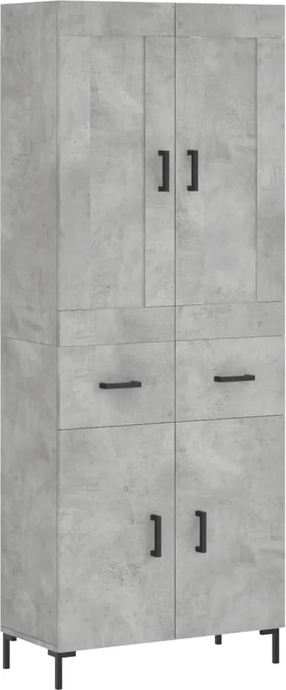 Skříň highboard betonově šedá 69,5x34x180 cm kompozitní dřevo 3199877