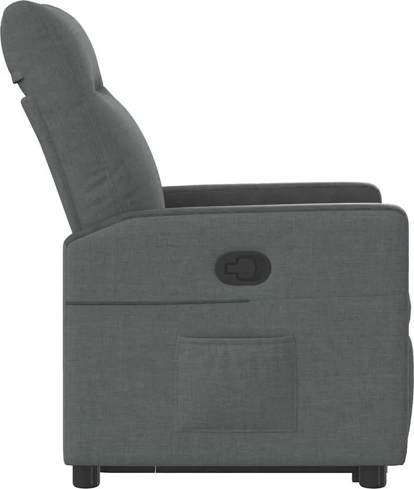 Zvedací polohovací křeslo tmavě šedé textil 3324053