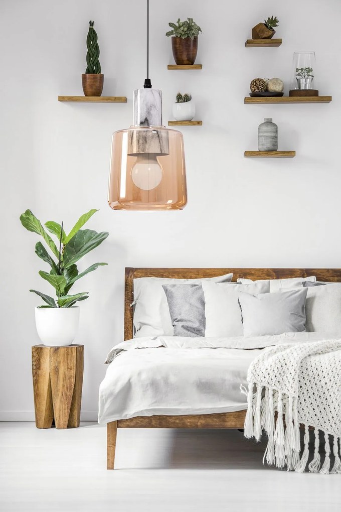 Toolight, závěsné stropní svítidlo 1xE27 APP1011-1CP, oranžová, OSW-09480