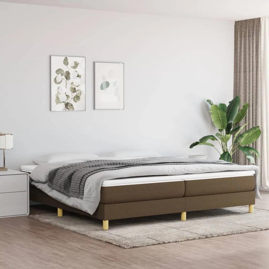 Box spring postel s matrací tmavě hnědá 200x200 cm textil - Default Title