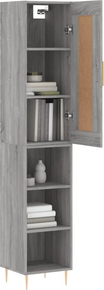 vidaXL Skříň highboard 34,5 x 34 x 180 cm kompozitní dřevo [3200319] Barva: Černá