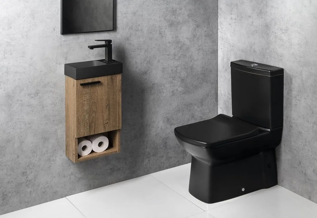 Sapho Piccolino betonové umývátko 30,8 x 10 x 17 cm baterie vpravo antracit PK30516