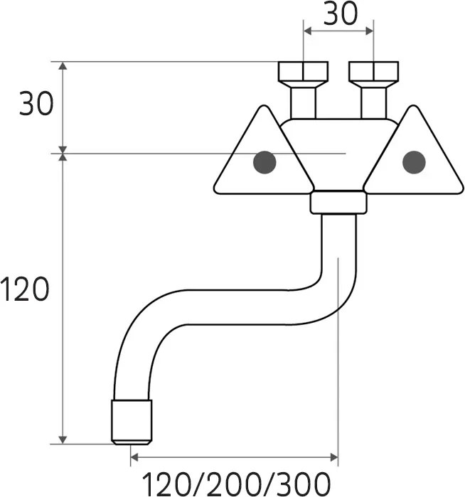 Mereo Mereo, Dřezová nástěnná baterie s ramínkem trubkovým Ø16mm, chrom, CBS301001M