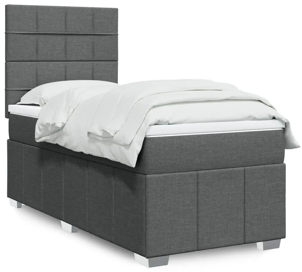 Box spring postel s matrací tmavě šedá 80 x 200 cm textil 3293796