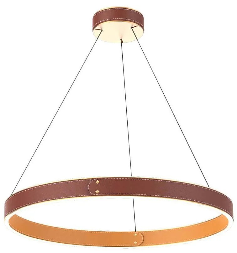 Klausen  | Klausen 142027 - LED Lustr na lanku LEATHER LED/47,8W/230V hnědá/oranžová | KS0210