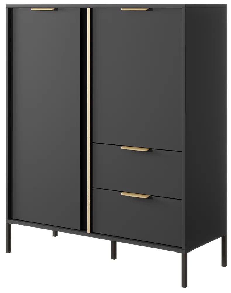 Obývací stěna LARS B | 3 díly | 256,4 cm + 96,9x60 cm | antracit