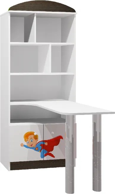 Dětský psací stůl 36 LITTLE HERO Barva: JASAN COIMBRA / BÍLÁ, Potisk: NE