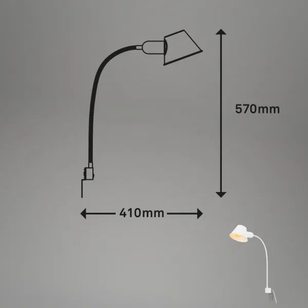 Briloner 2079-016 - Nástěnná flexibilní lampa 1xE27/10W/230V bílá