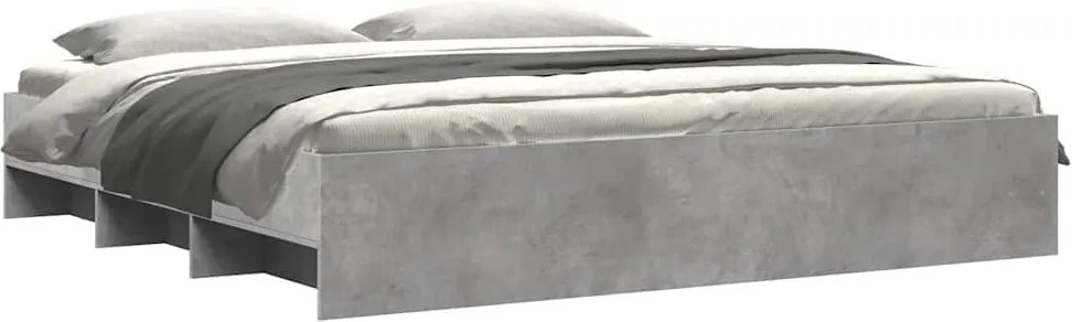 Rám postele betonově šedý 200 x 200 cm kompozitní dřevo 3295628