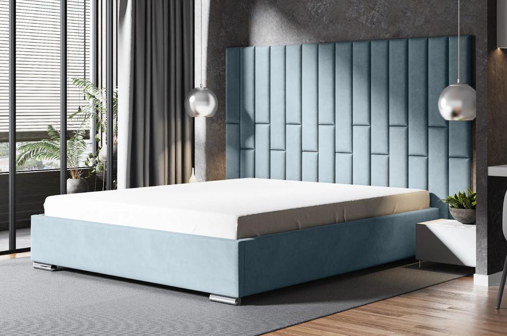 Eka Čalouněná postel LANA 120 x 200 cm Barva látky Trinity: (2331) Tmavá modrá, Úložný prostor: S kovovým rámem úložného prostoru