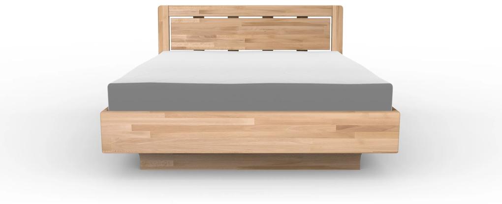 Masivní postel JUPITER - Solwo Design Dřevo a odstín oleje: DUB Cink - Olej odstín DO206, Rozměr spací plochy: 140x200