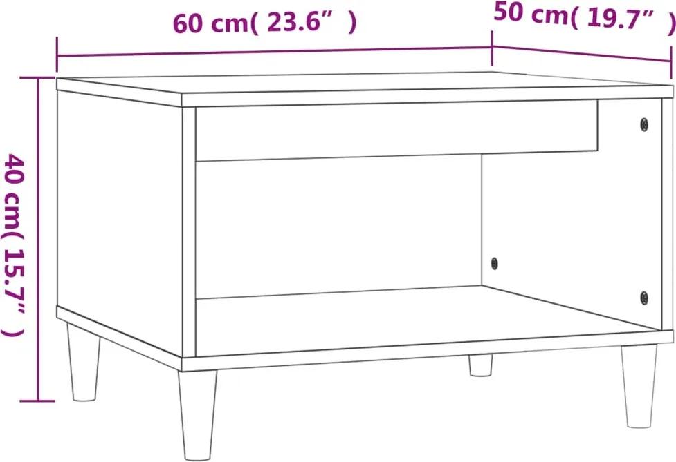 vidaXL Konferenční stolek 60x50x40 cm kompozitní dřevo [812673] Barva: Bílá