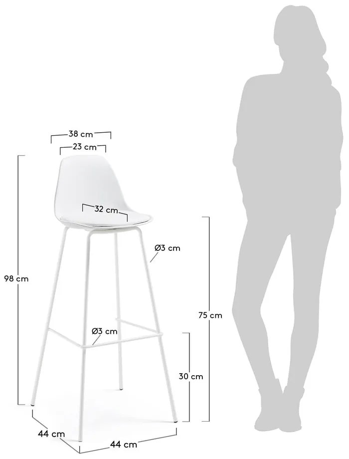 Bílá barová židle La Forma Lysna